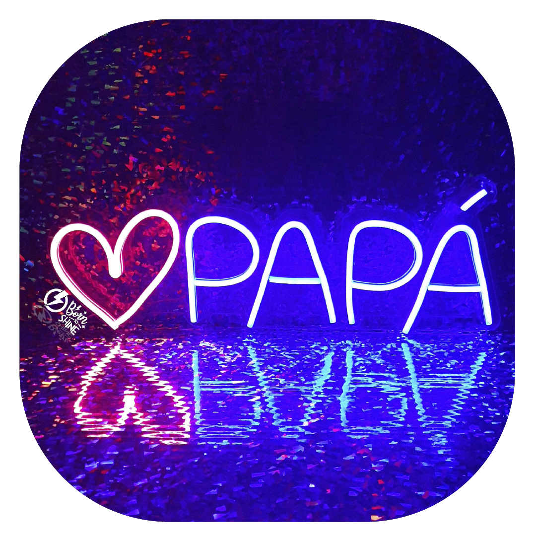 Letrero de Neón Letras "Papá" Día Del Padre – Letreros De Neón